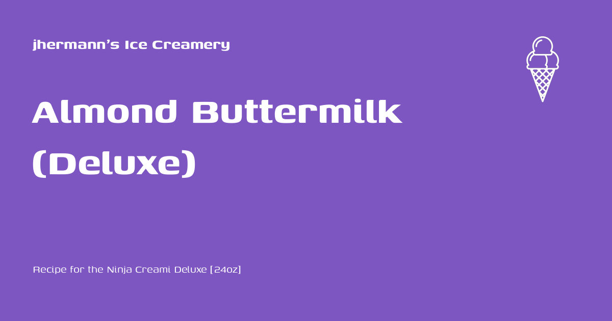 Almond Buttermilk (Deluxe) - jhermann's Ice Creamery